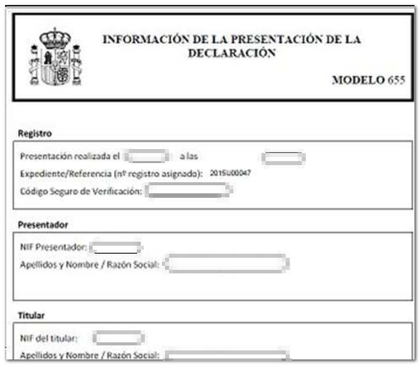 Agencia Tributaria: Modelo 655 - Presentación electrónica del modelo 655